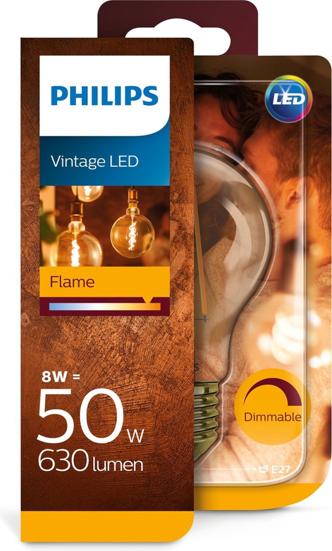 Philips Vintage | LED bulb | Peer A60 | E27 | 8W = 50W | 630lm | 2200K ...