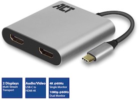 ACT | Docking | Adapter | USB-C | 2 x HDMI | 4K | Space Gray Opus ...