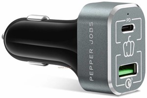 Pepper Jobs | Oplader | Auto Oplader | 1x USB-A | 1x USB-C | 63 Watt ...